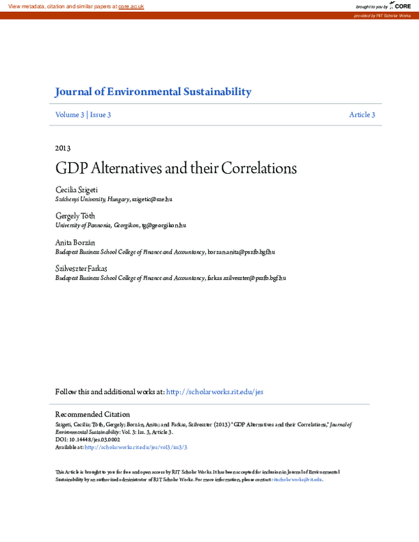 (PDF) GDP Alternatives and their Correlations