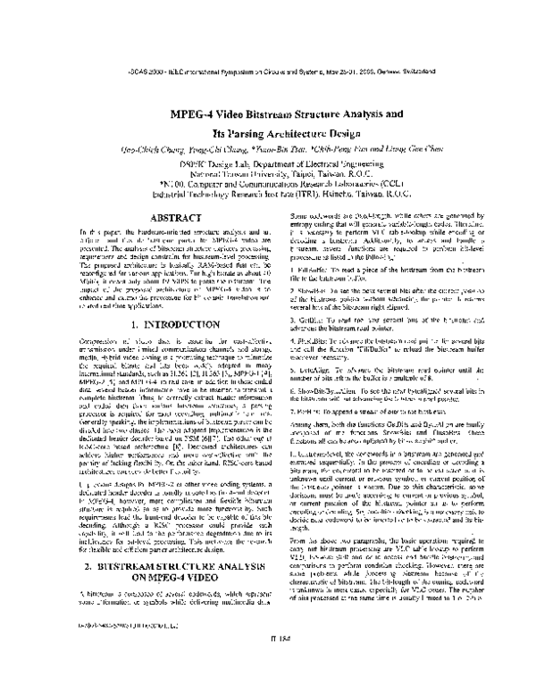 (PDF) MPEG-4 video bitstream structure analysis and its parsing ...