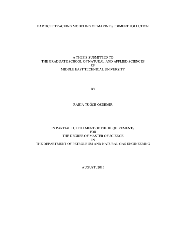 (PDF) Deniz tabanındaki sediman tabakasında oluşan kirliliğin parçacık ...