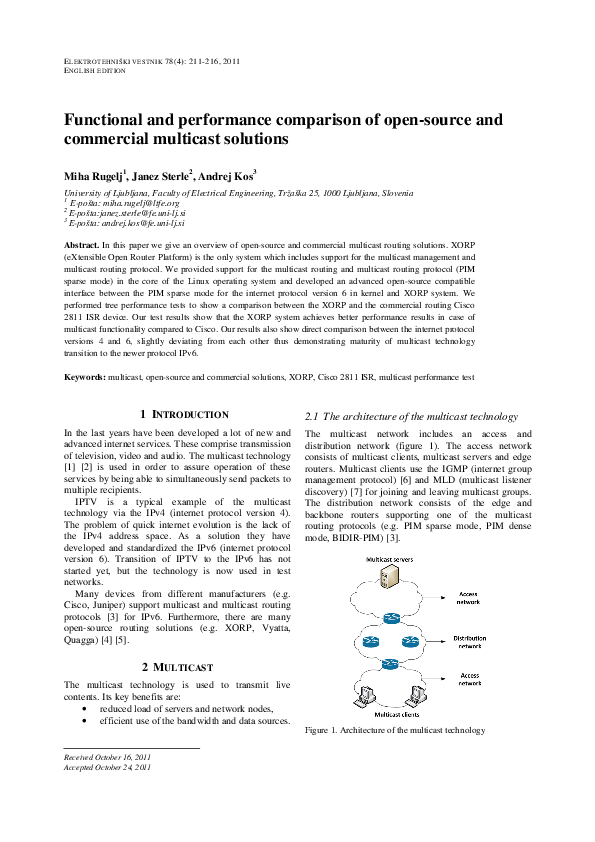 Pdf Functional And Performance Comparison Of Open Source And
