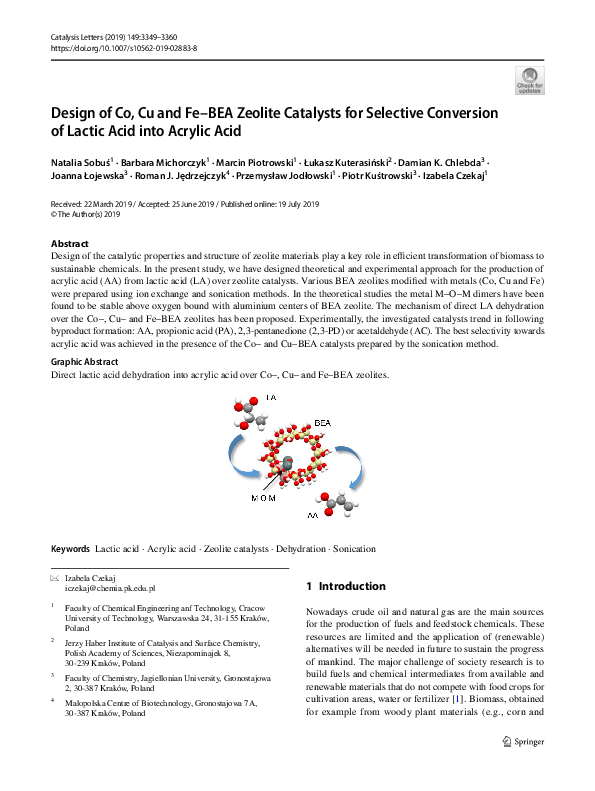 (PDF) Selective conversion of lactic acid into acrylic acid over ...
