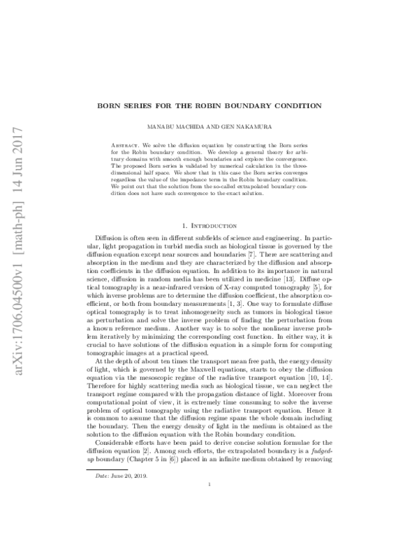 (PDF) Born series for the Robin boundary condition
