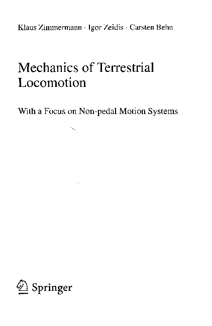 (PDF) Mechanics of Terrestrial Locomotion