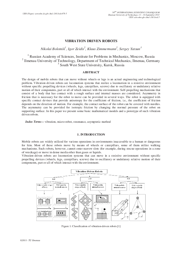 (PDF) Vibration Driven Robots