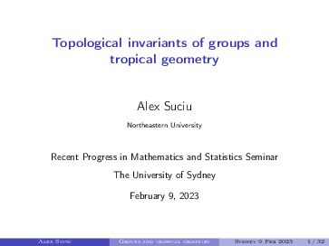 (PDF) Topological invariants of groups and tropical geometry