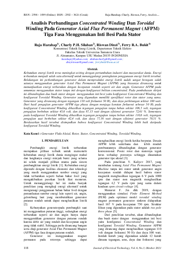 (PDF) Analisis Perbandingan Concentrated Winding Dan Toroidal Winding ...
