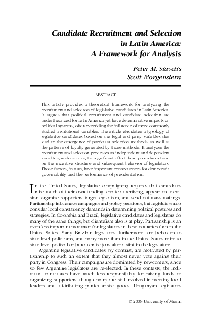 (PDF) Candidate Recruitment and Selection in Latin America: A Framework ...