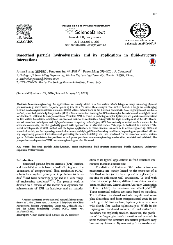 (PDF) SPH in Fluid-Structure Interactions in Oceans