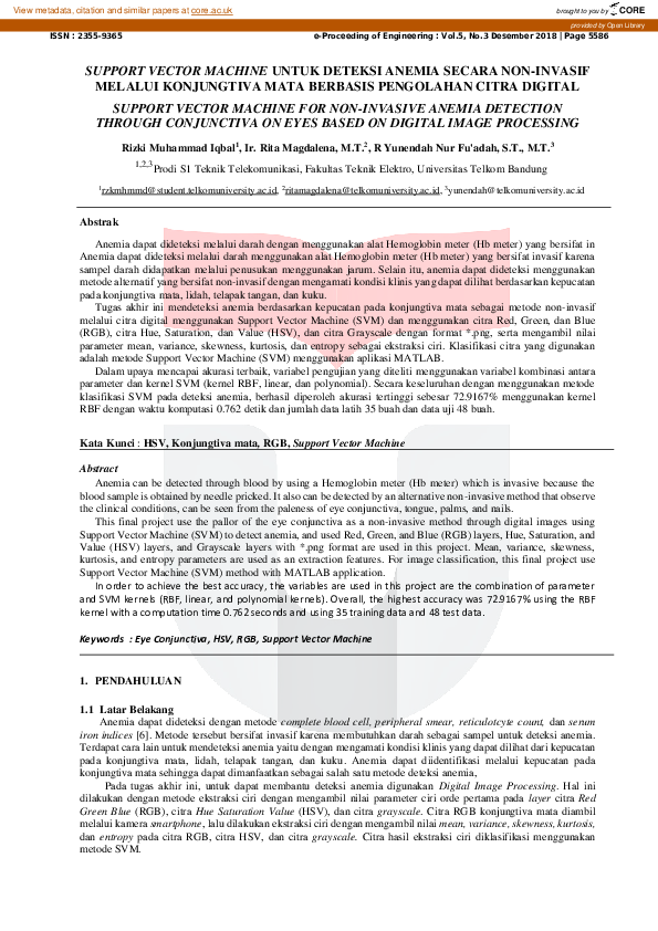(PDF) Support Vector Machine Untuk Deteksi Anemia Secara Non-invasif ...