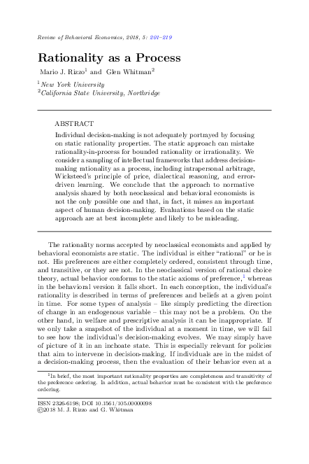 (PDF) Rationality as a Process