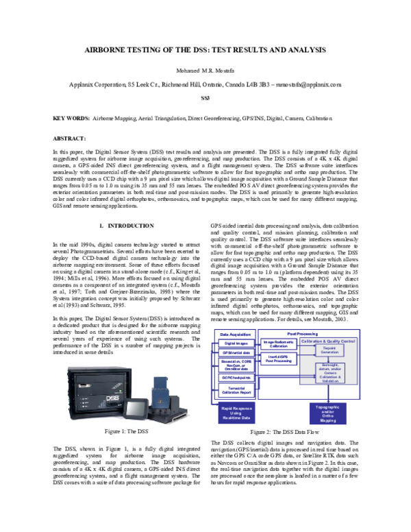 (PDF) Airborne Testing Of The Dss: Test Results And Analysis