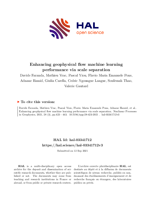 (PDF) Boosting performance in Machine Learning of Turbulent and Geophysical Flows via scale ...