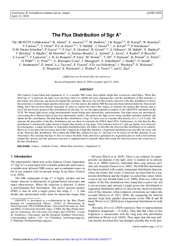 (PDF) The flux distribution of Sgr A*
