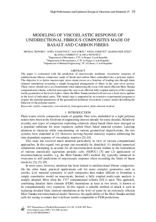 (PDF) Modeling of Viscoelastic Response of Unidirectional Fibrous ...