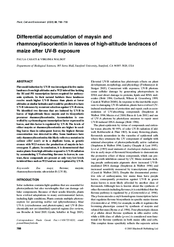 (PDF) Differential accumulation of maysin and rhamnosylisoorientin in ...