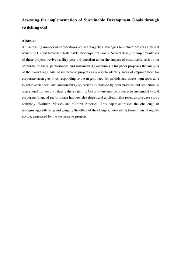 (PDF) Assessing the implementation of Sustainable Development Goals ...