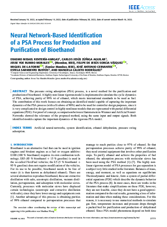 (PDF) PSA Process Modeling for Bioethanol Purification