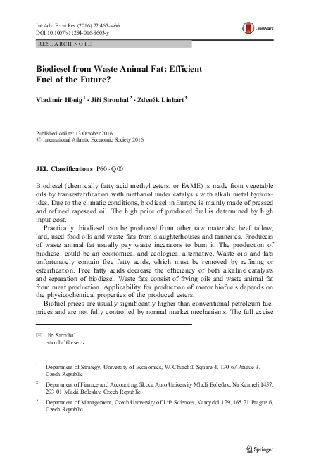 (PDF) Biodiesel from Waste Animal Fat: Efficient Fuel of the Future ...