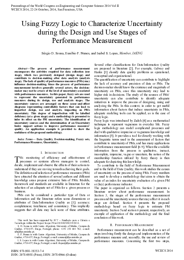 (PDF) Using Fuzzy Logic to Characterize Uncertainty during the Design ...