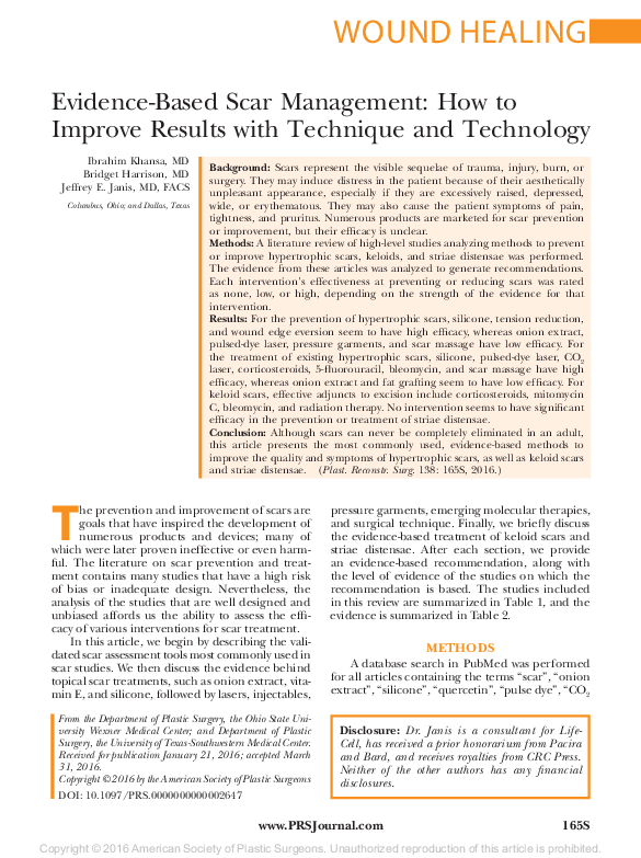(PDF) Evidence-Based Scar Management