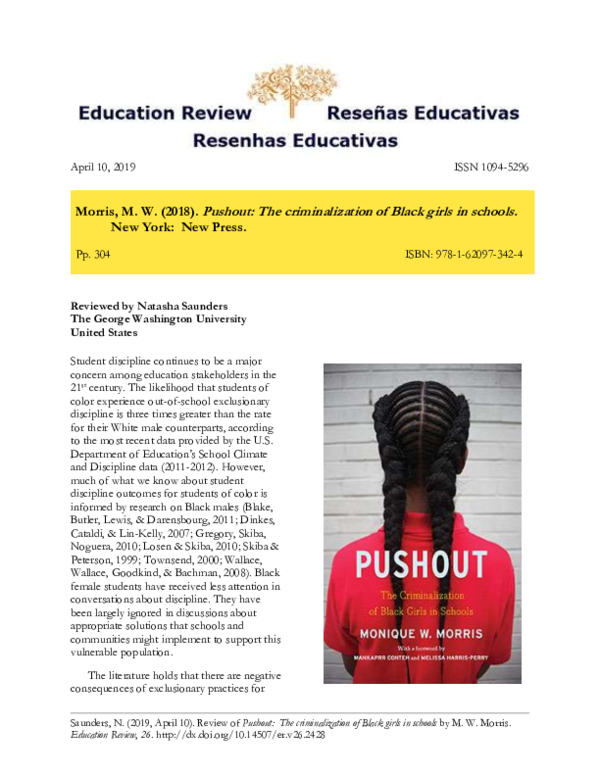 (PDF) Review of Pushout: The criminalization of Black girls in schools