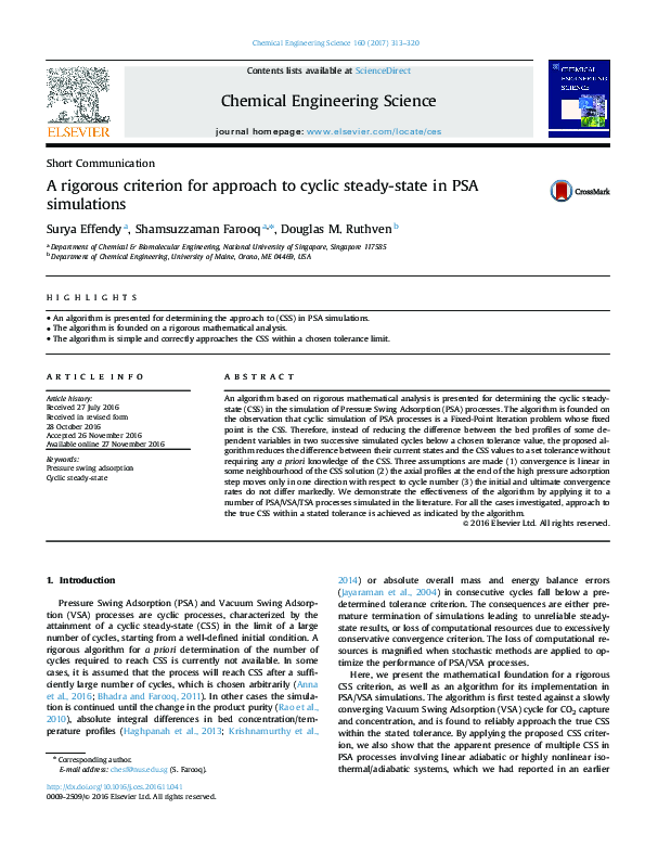 (PDF) A rigorous criterion for approach to cyclic steady-state in PSA ...