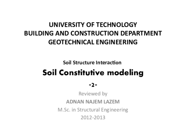 (PPT) Soil constitutive model 2