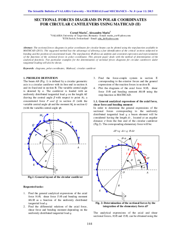 (PDF) Sectional Forces Diagrams in Polar Coordinates for Circular ...