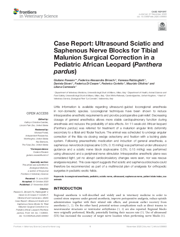 (PDF) Case Report: Ultrasound Sciatic and Saphenous Nerve Blocks for Tibial Malunion Surgical ...