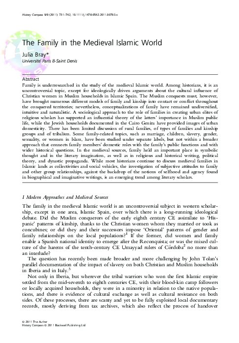 (PDF) The Family in the Medieval Islamic World