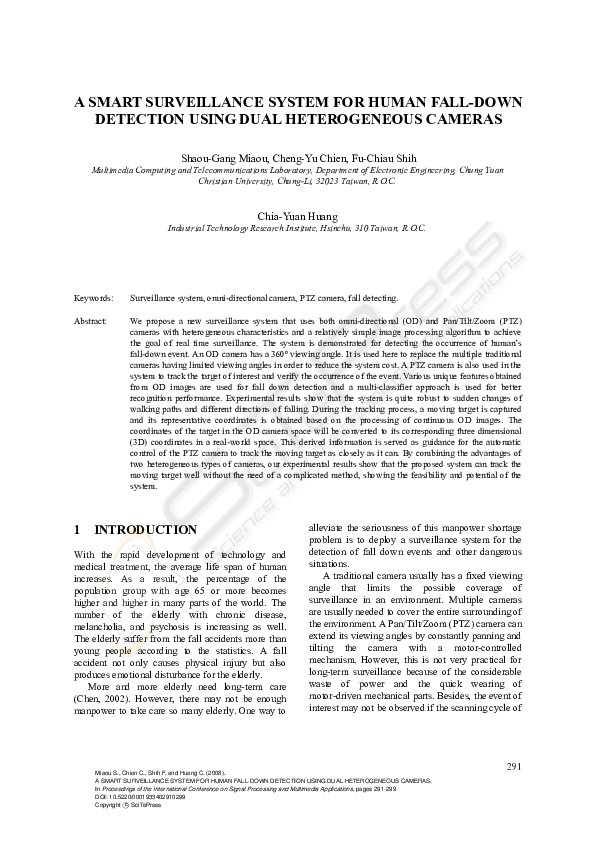 (PDF) A Smart Surveillance System for Human Fall-Down Detection Using ...