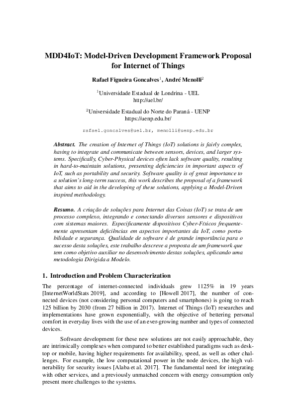 (PDF) MDD4IoT: Model-Driven Development Framework Proposal for Internet of Things