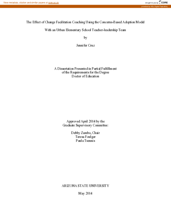 (PDF) The Effect of Change Facilitation Coaching Using the Concerns ...