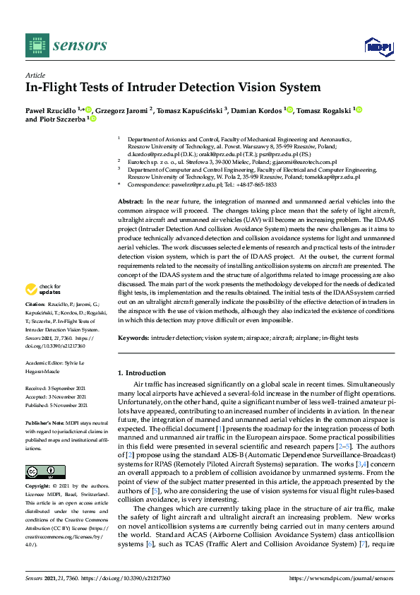 (PDF) In-Flight Tests of Intruder Detection Vision System