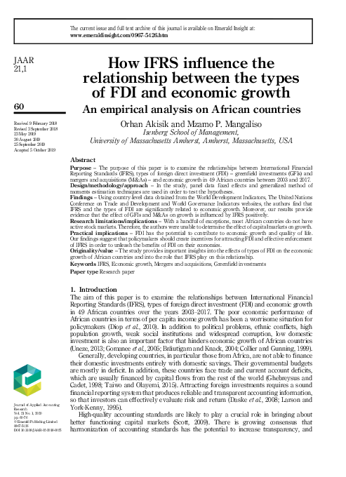 (PDF) How IFRS influence the relationship between the types of FDI and ...