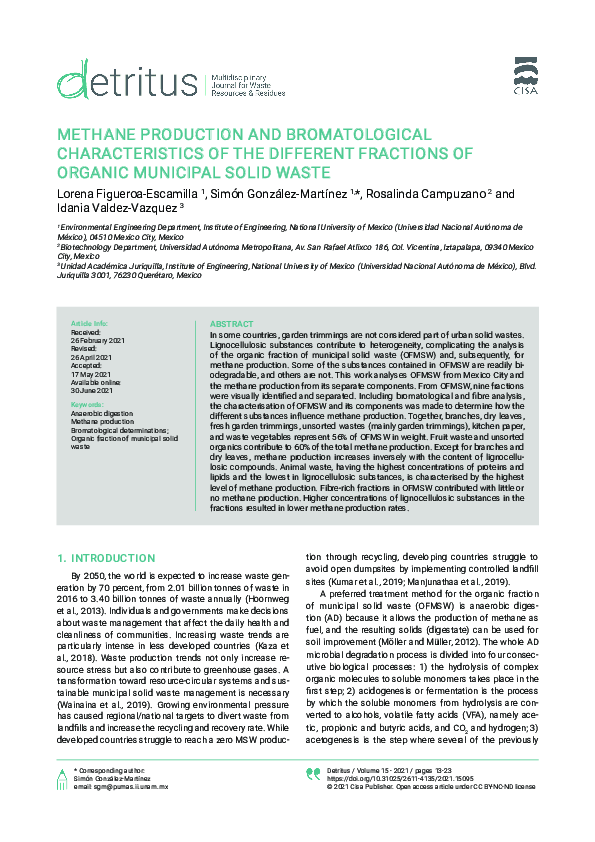 (PDF) Methane production and bromatological characteristics of the ...