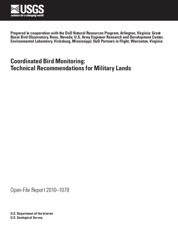 (PDF) Coordinated bird monitoring: Technical recommendations for ...