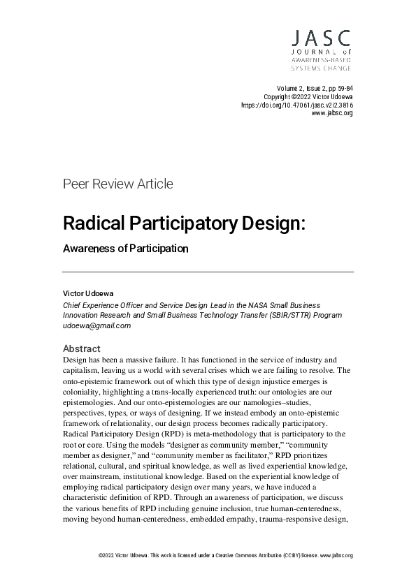 (PDF) Radical Participatory Design