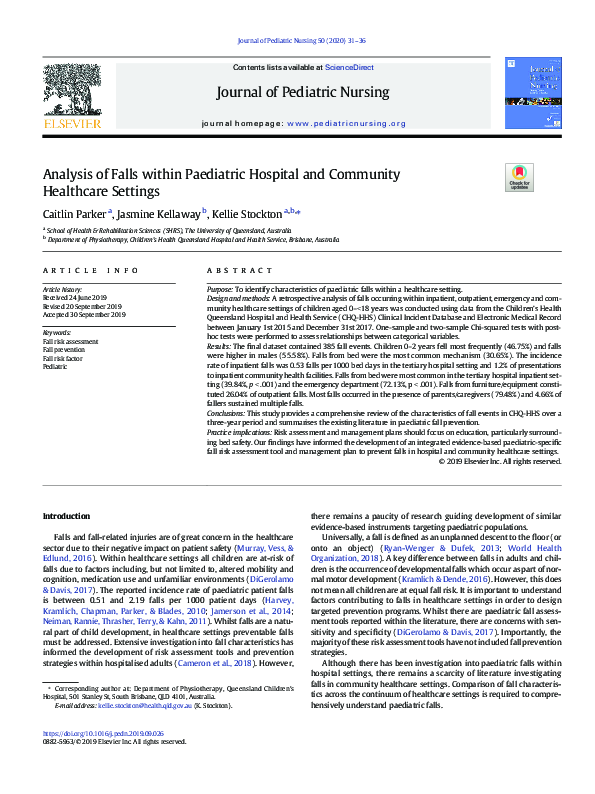 (PDF) Analysis of Falls within Paediatric Hospital and Community ...