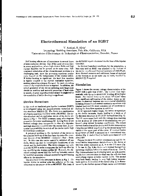 (PDF) Current Filamentation and Thermal Instability in a Power BJT Array Cell