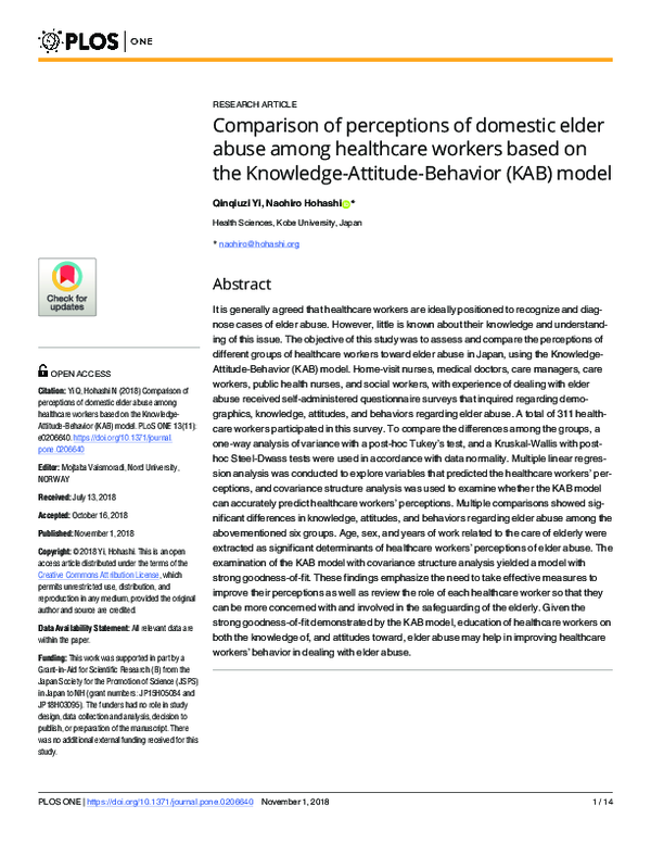 (PDF) Comparison of perceptions of domestic elder abuse among ...