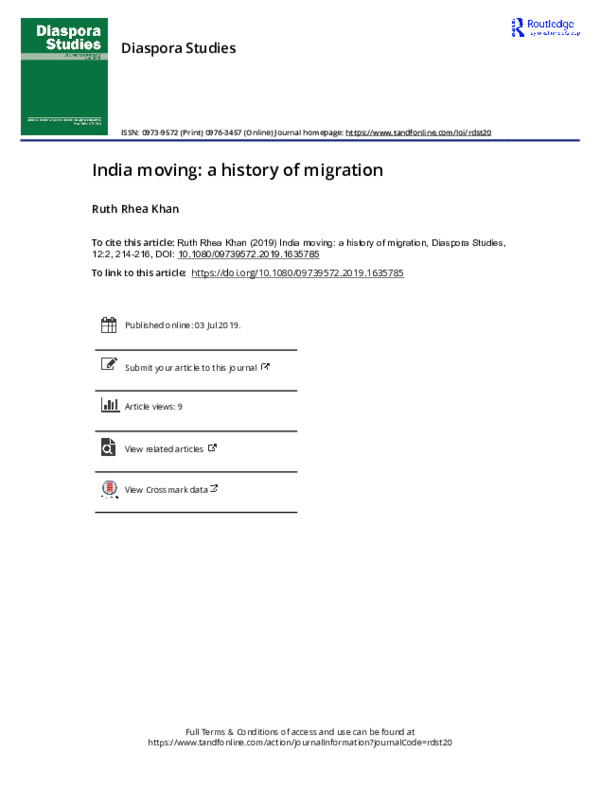 (PDF) India moving: a history of migration
