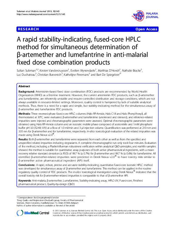 (PDF) A rapid stability-indicating, fused-core HPLC method for ...