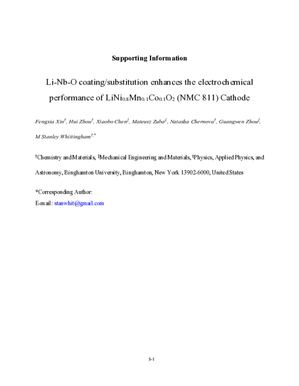 (PDF) Li–Nb–O Coating/Substitution Enhances the Electrochemical ...