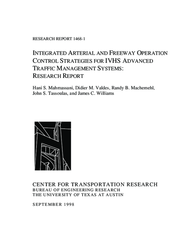 (PDF) Integrated Arterial and Freeway Operation Control Strategies for IVHS Advanced Traffic ...