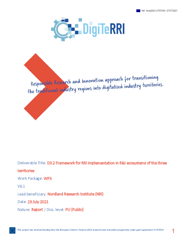 (PDF) Framework for RRI implementation in R&I ecosystems of the three ...