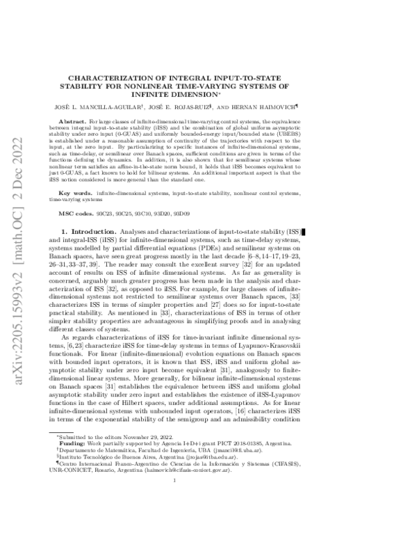 (PDF) Characterization of integral input-to-state stability for nonlinear time-varying systems ...
