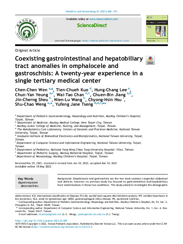 (PDF) Coexisting gastrointestinal and hepatobiliary tract anomalies in ...