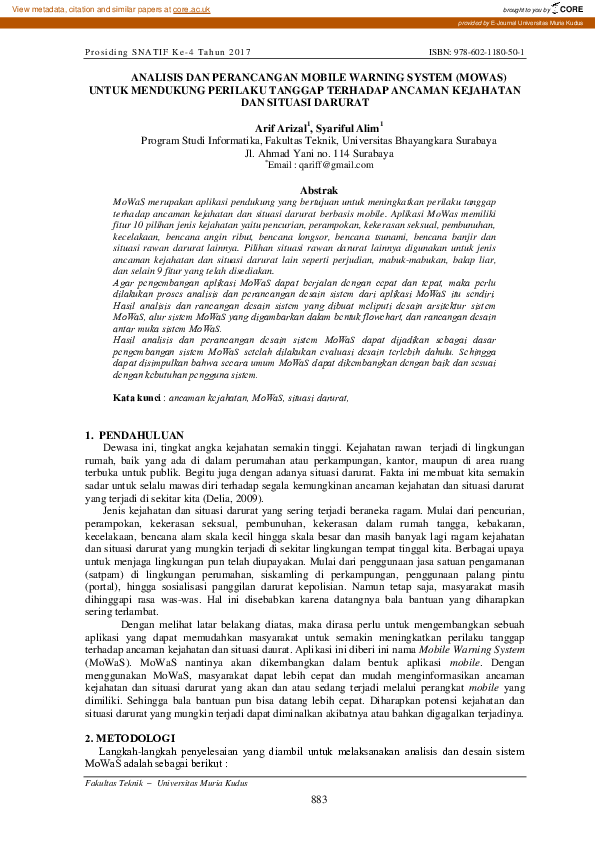 (PDF) Analisis dan Perancangan Mobile Warning System (Mowas) untuk ...