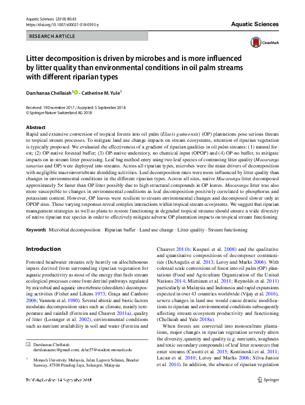 (PDF) Litter decomposition is driven by microbes and is more influenced ...